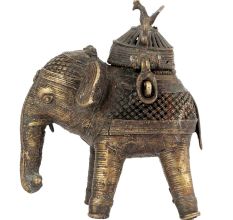 Brass Dhokra Elephant Box