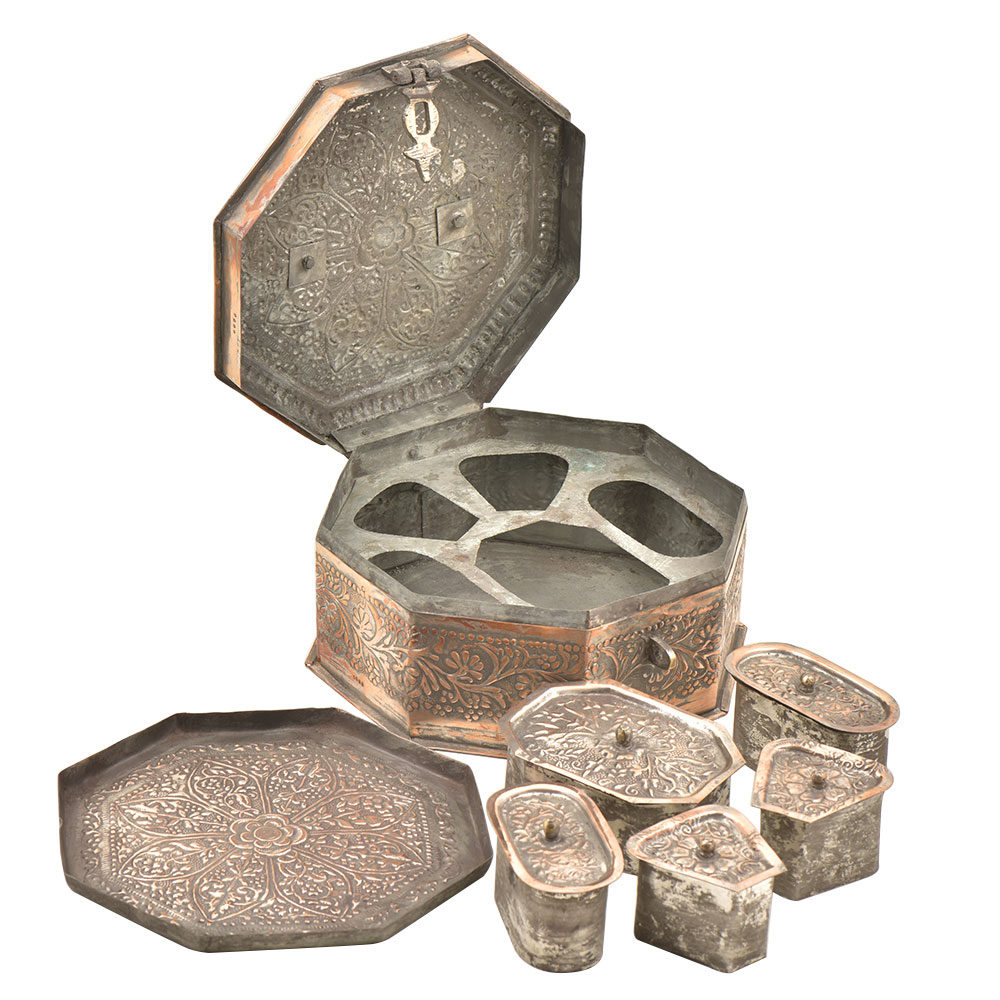 Mughal Style Indian Tinned Copper Pandan Box