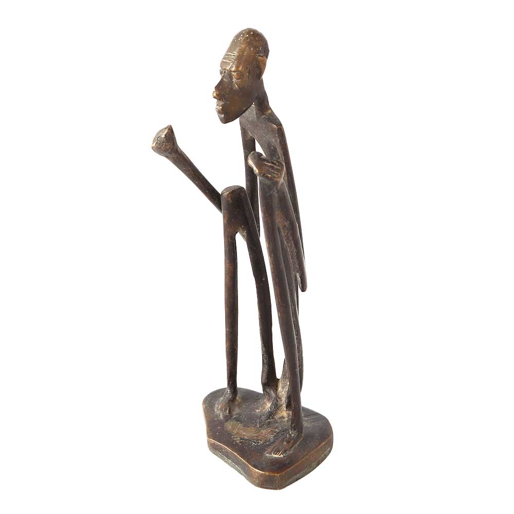 Brass Elongated Old African man Statue